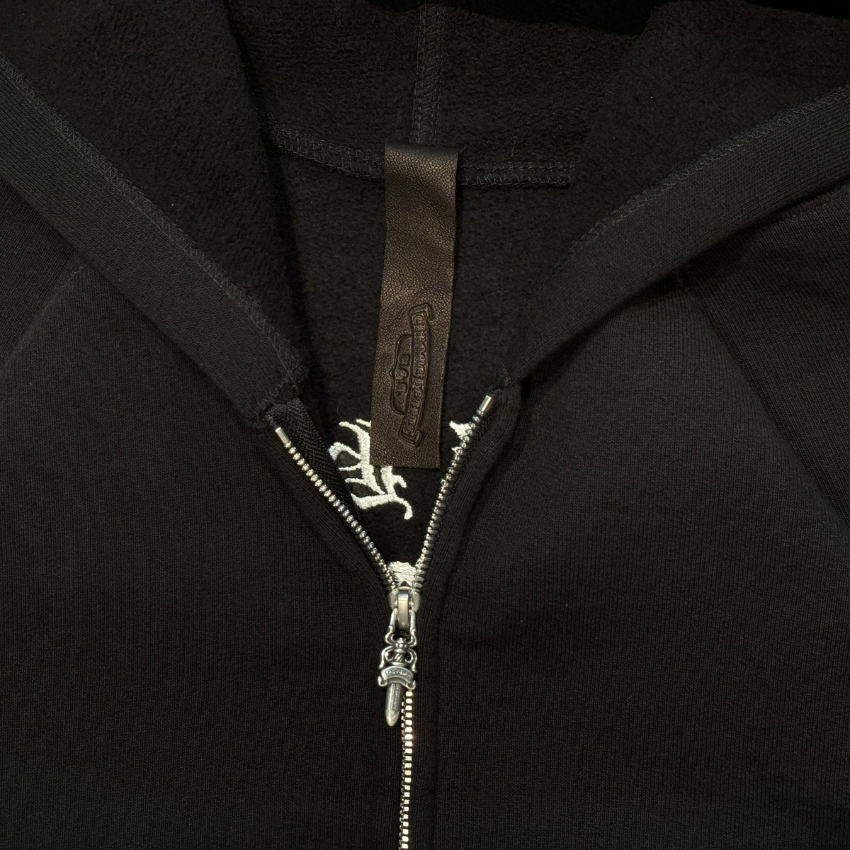 CHROME HEARTS King Taco 3 Cemetery Cross Embroidery Zip Up Hoodie Size ...