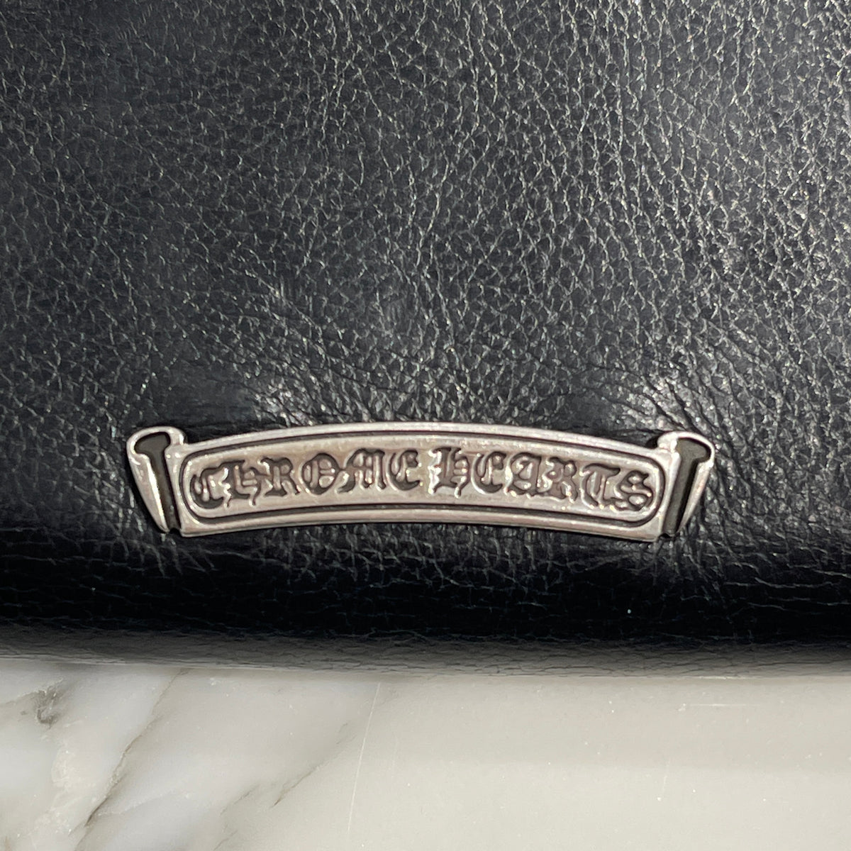 CHROME HEARTS Filigree Plus Leather Patch Round Zip Wallet クロムハーツ フィリグ ...