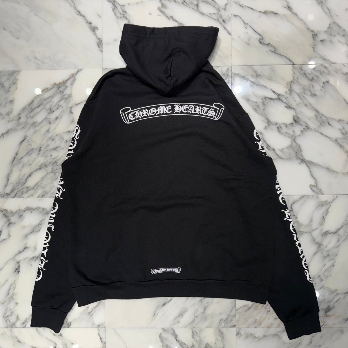 CHROME HEARTS Back Scroll Label Logo Pullover Hoodie Size L クロムハーツ バック ...