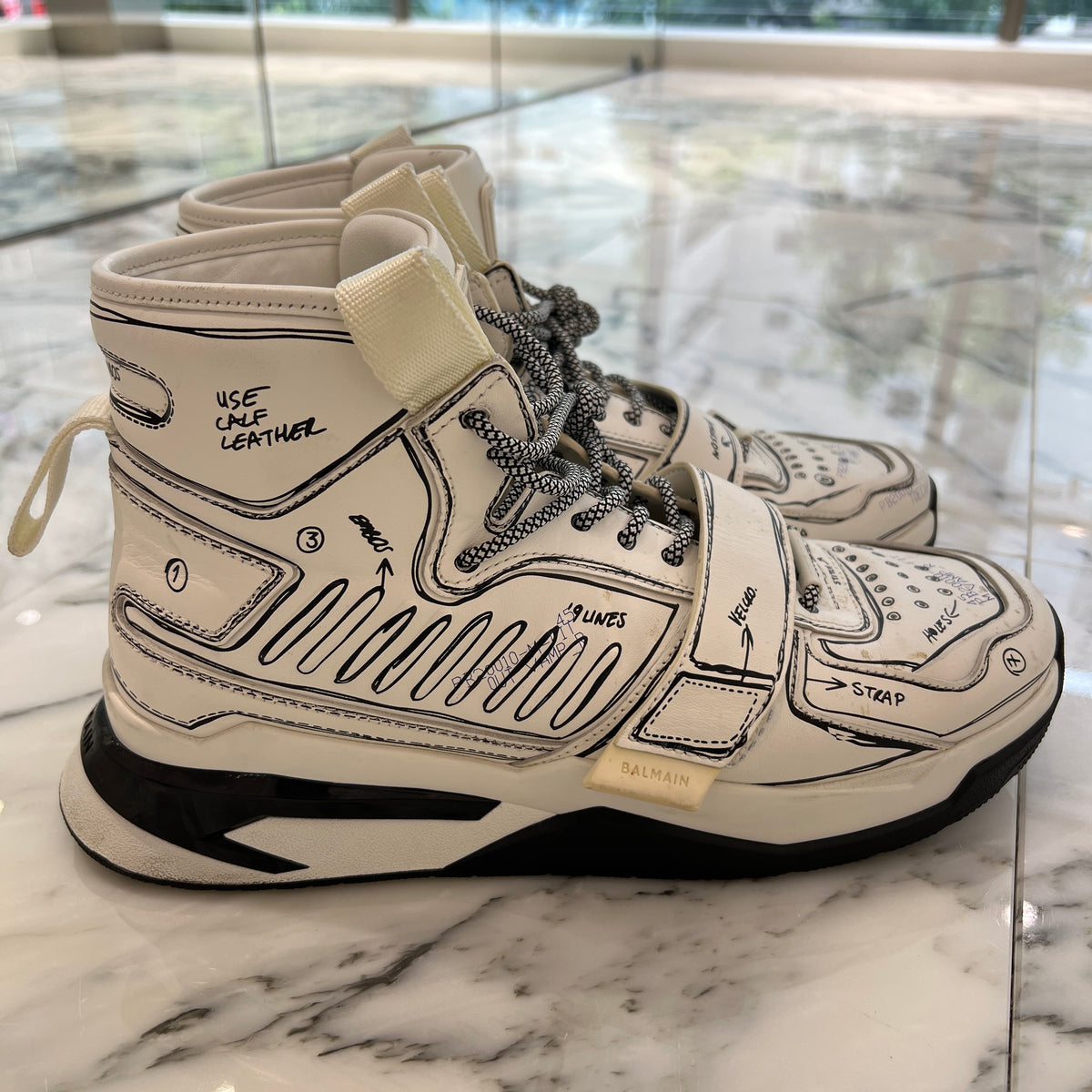 BALMAIN B BALL Body Graffiti High Cut Sneakers Size US12（30cm）バルマン Bボー ...